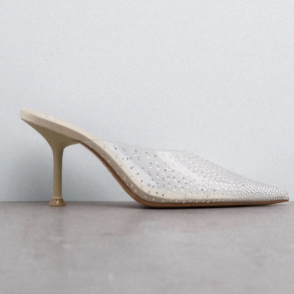 Zara | Shoes | Zara Sparkly High Heel Mules | Poshmark